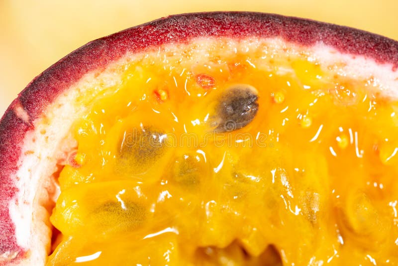 Juicy Passion Fruit Pulp As a Background Stock Photo - Image of peel ...