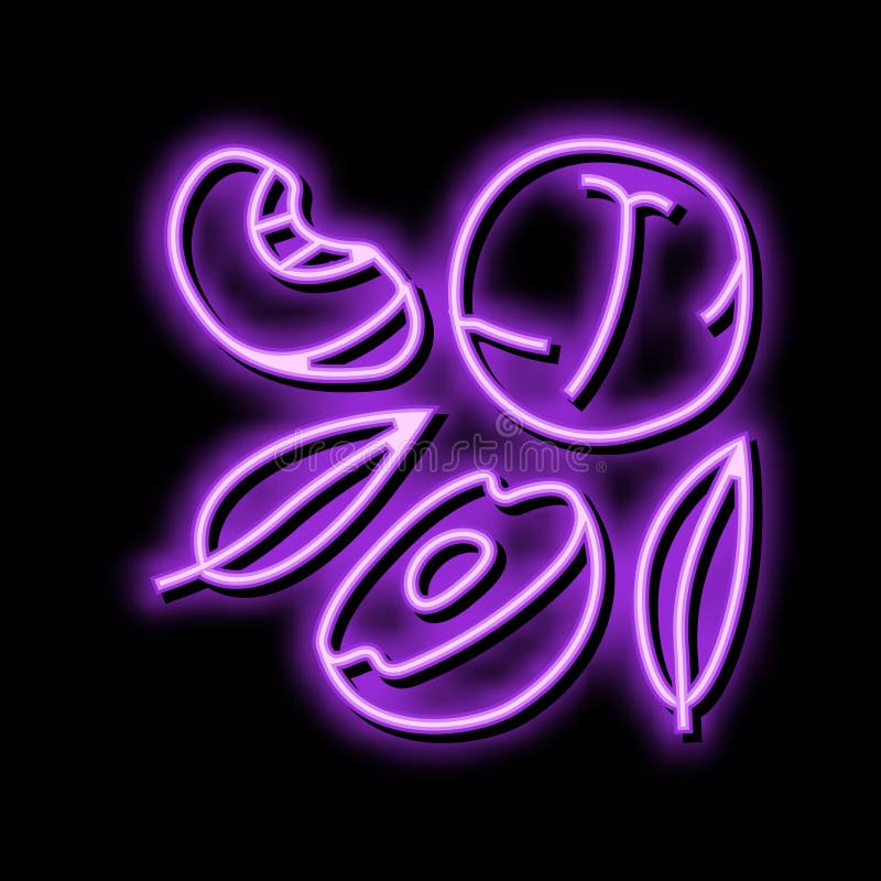 Juicy Peach Cut Neon Glow Icon Illustration Stock Vector - Illustration ...