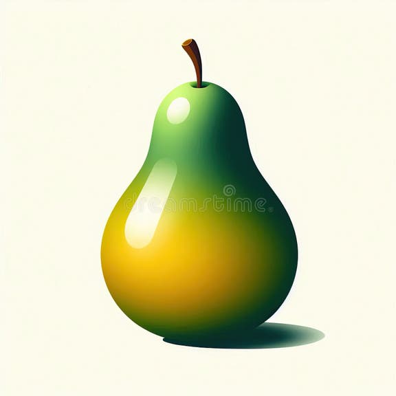 Juicy Pear with Deep Shadows and Highlights Stock Illustration ...