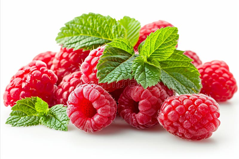 Juicy Raspberry Fruit Isolated on White Background High Quality Image ...