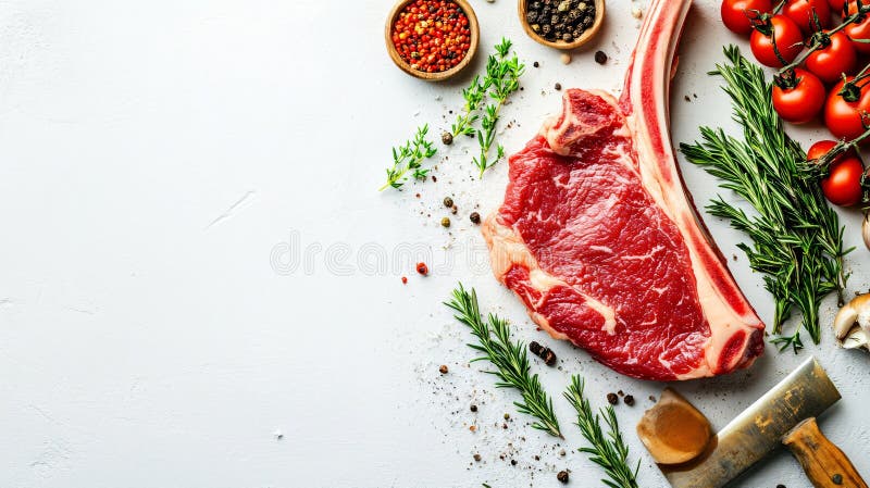 Juicy Raw Tomahawk Beef Steak for Culinary Professional Photography ...