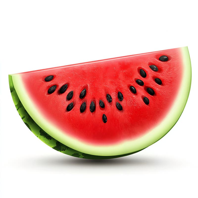 Juicy Red Watermelon Slice Isolated on White Background Perfect for ...