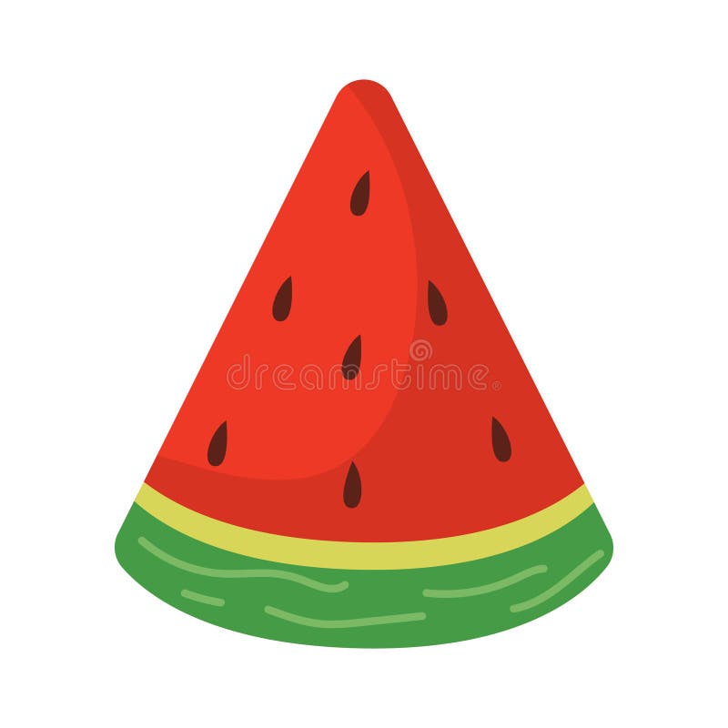 Juicy Red Watermelon Slice. Vector Stock Illustration - Illustration of ...