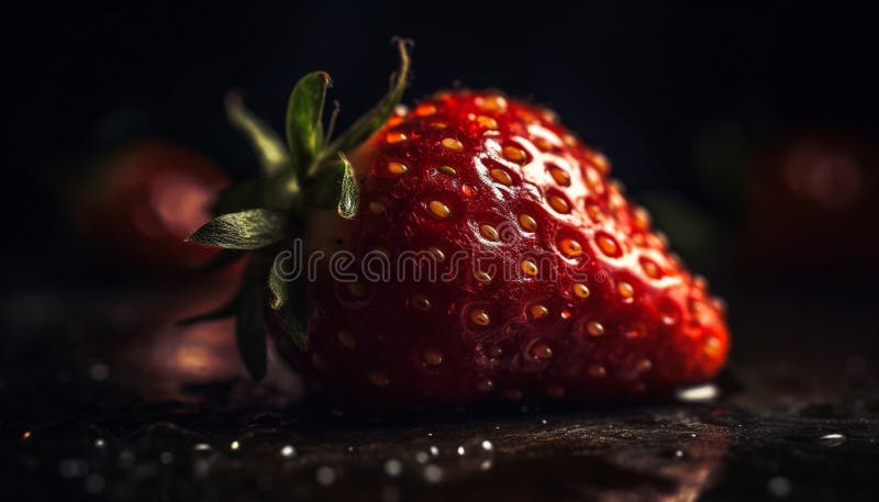 Juicy, Ripe Strawberry a Refreshing Gourmet Summer Snack Generated by ...