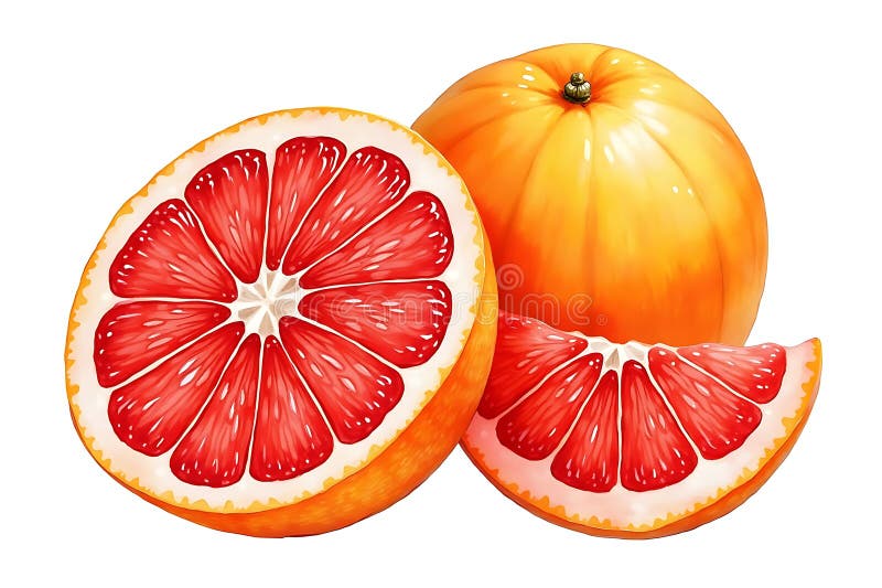Juicy Ruby Grapefruit Segments a Whole Fruit Vibrant Citrus ...