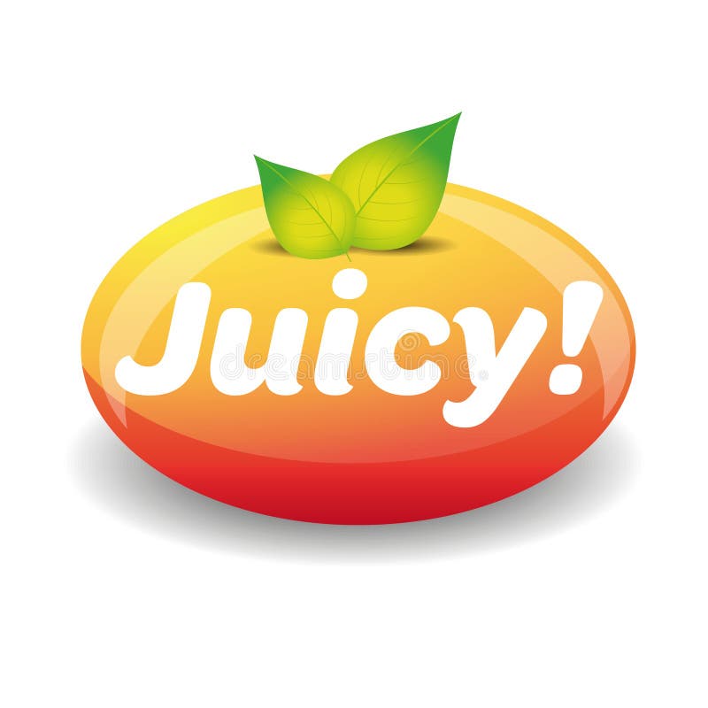 Juicy Sign Vector Label with Leaves Stock Vector - Illustration of ...