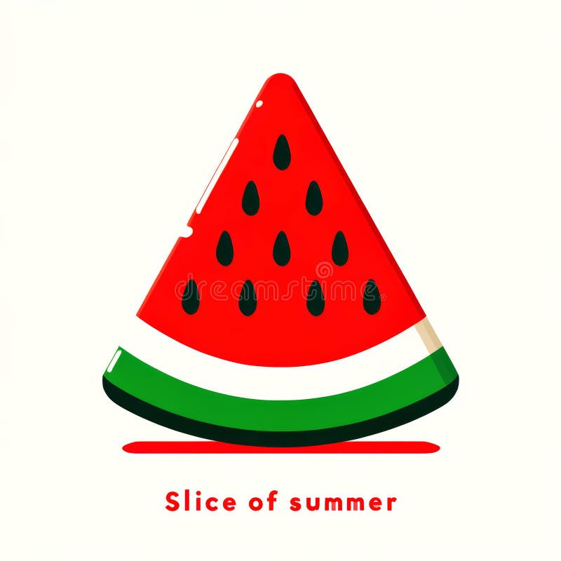 Juicy Slice of Watermelon. Refreshing Minimalistic Simple Illustration ...