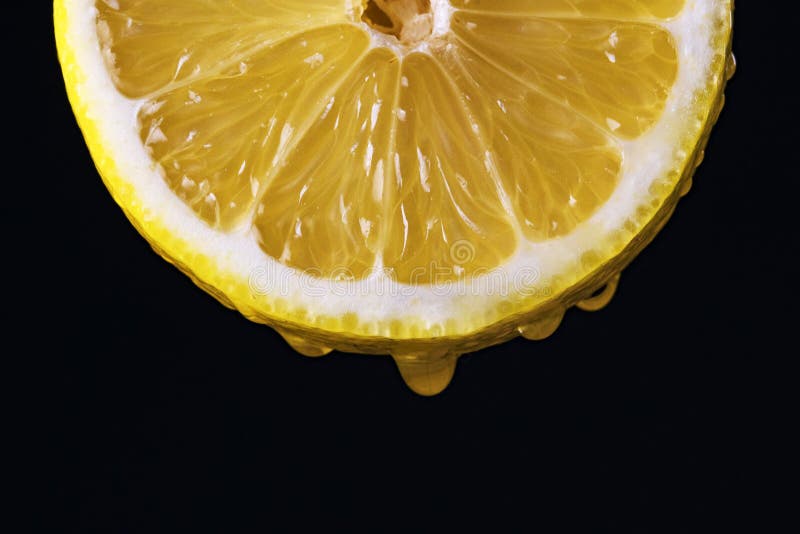 Juicy Slice of Yellow Lemon Stock Image - Image of closeup, ingredient ...