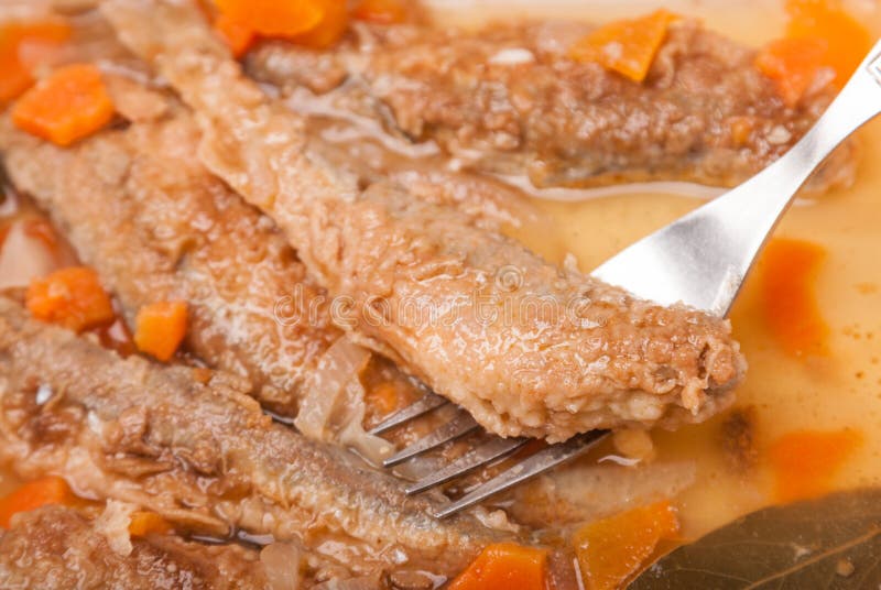 Juicy Snack a Roast Pickled Smelt with Carrot Stock Photo - Image of ...