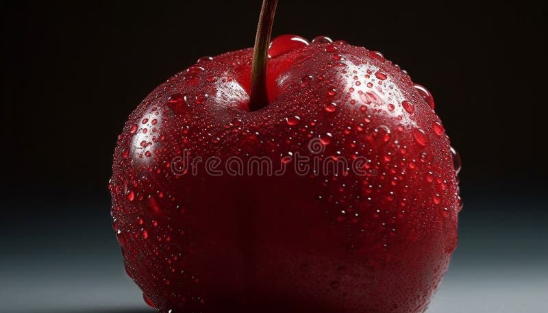 Juicy Strawberry Drop Reflects Vibrant Nature in Clean Studio Shot ...
