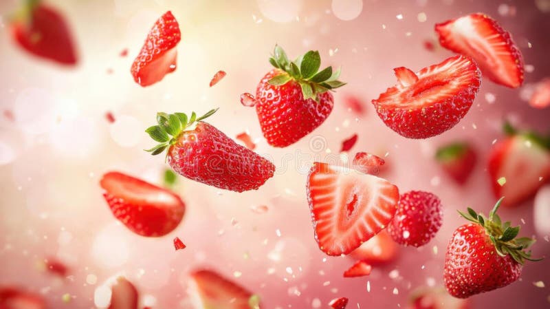 Juicy Strawberry Explosion stock illustration. Illustration of ...