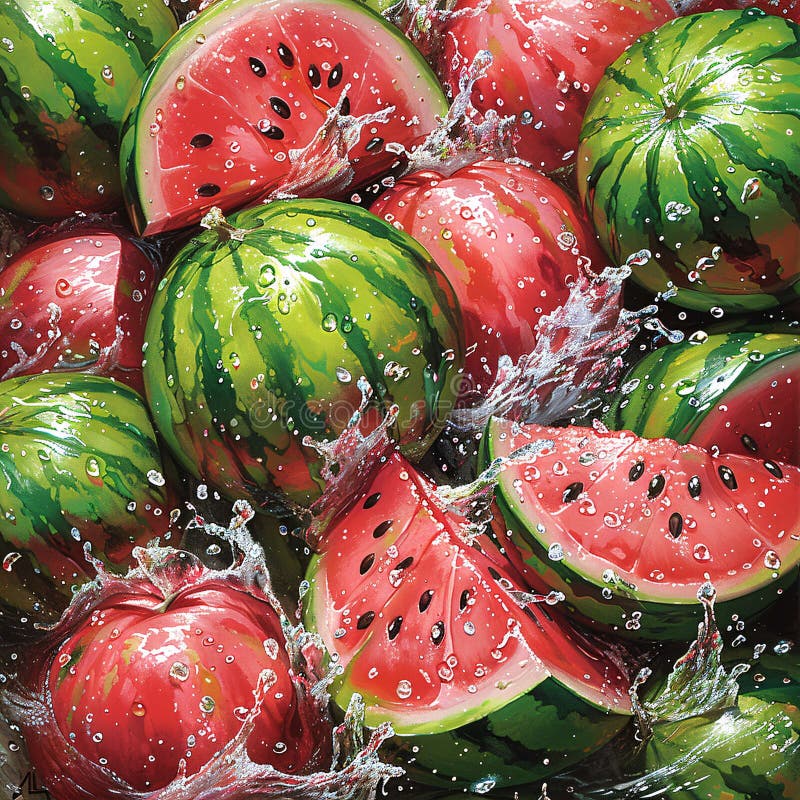 Juicy Watermelon Patterns for Vibrant Projects. Stock Illustration ...