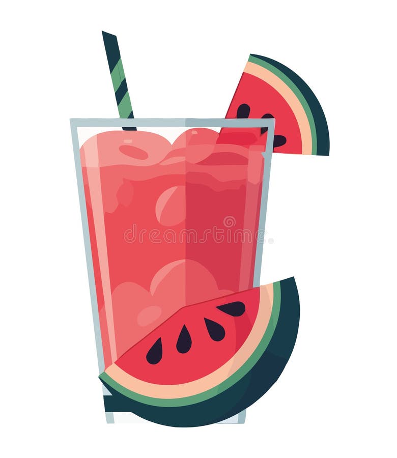 Juicy Watermelon Slice, Perfect Summer Refreshment Drink Stock Vector ...