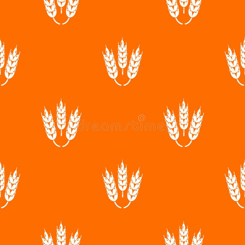 Juicy Wheat Pattern Vector Orange Stock Vector - Illustration of bread ...
