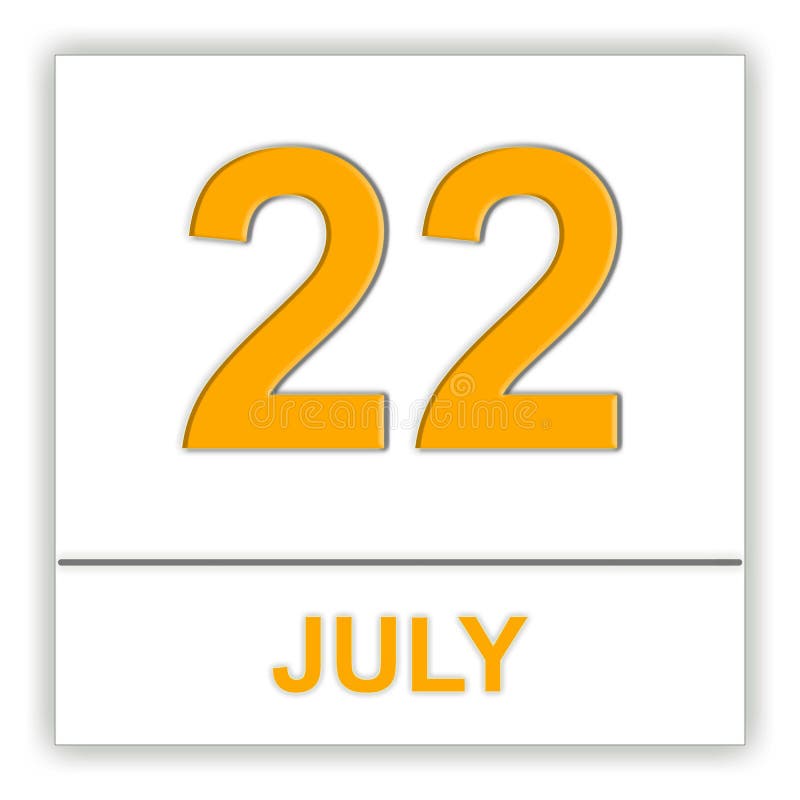 22 Juillet Jour Sur Le Calendrier Illustration Stock - Illustration du ...