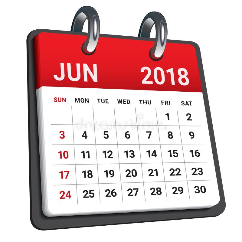 Juin 2018 Illustration De Vecteur De Calendrier Illustration de Vecteur ...