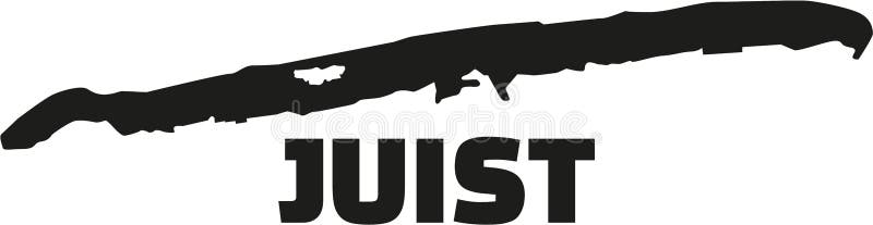 Juist map with name stock vector. Illustration of contour - 107175849