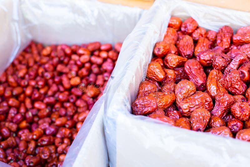 Jujube, Dried red jujubes stock image. Image of diet - 227070205