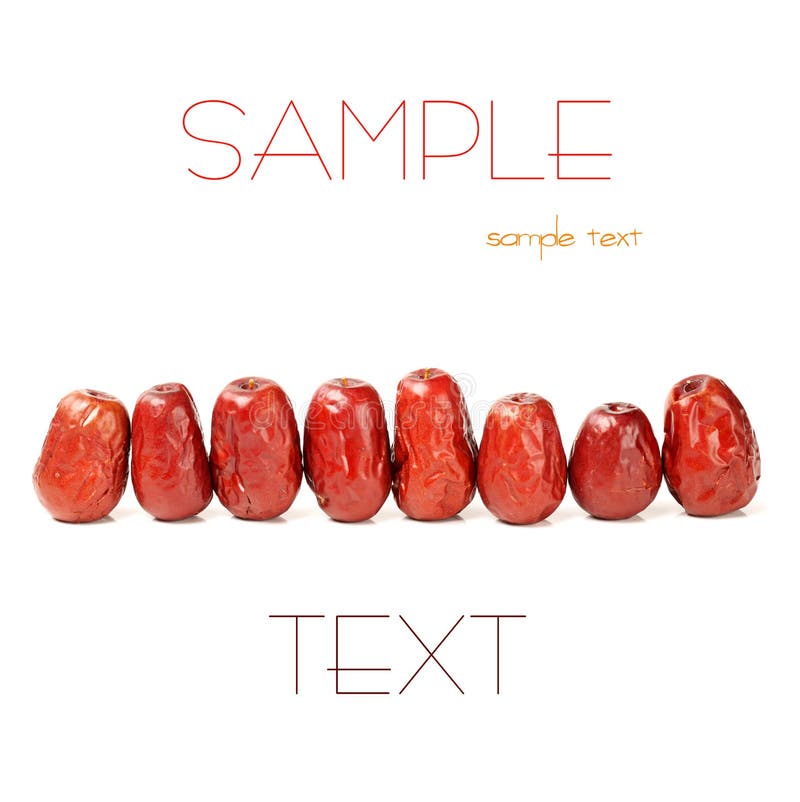 Jujube Sec Rouge Sur La Cuvette En Bois D'isolement Sur Le Fond Blanc ...