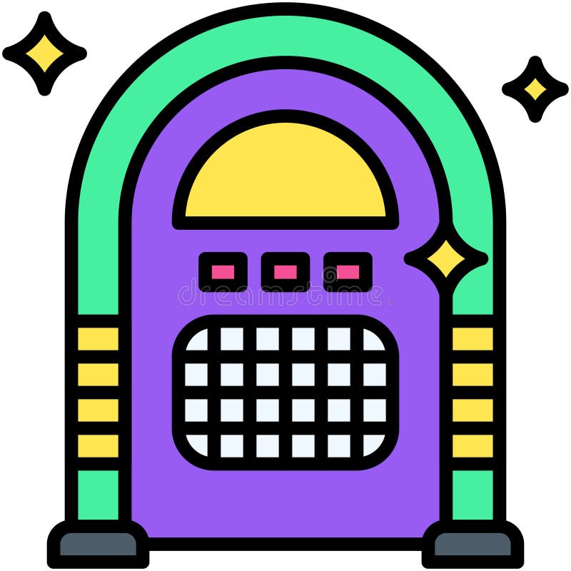 Jukebox Icon, New Year Realated Vector Stock Vector - Illustration of ...
