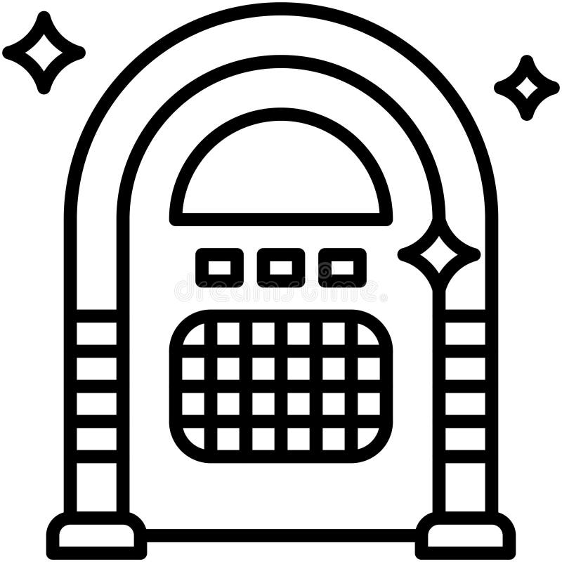 Jukebox Icon, New Year Realated Vector Stock Vector - Illustration of ...