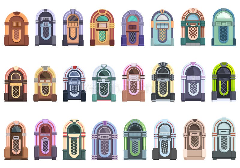 Jukebox Icons Set Cartoon Vector. Dance Machine Stock Vector ...