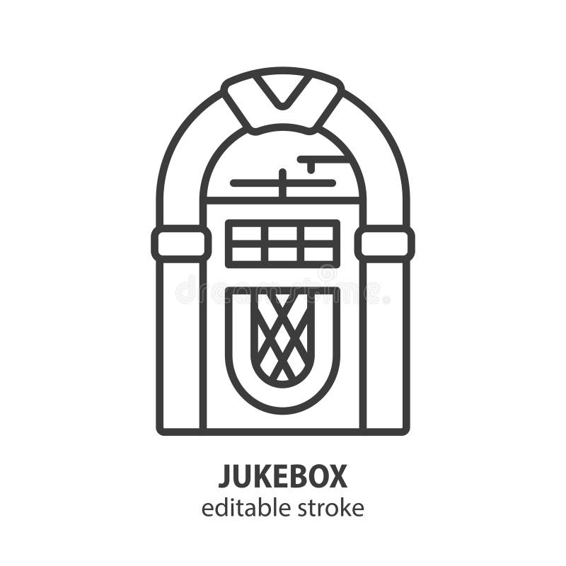 Jukebox Line Icon. Vending Machine Symbol. Editable Stroke Stock Vector ...