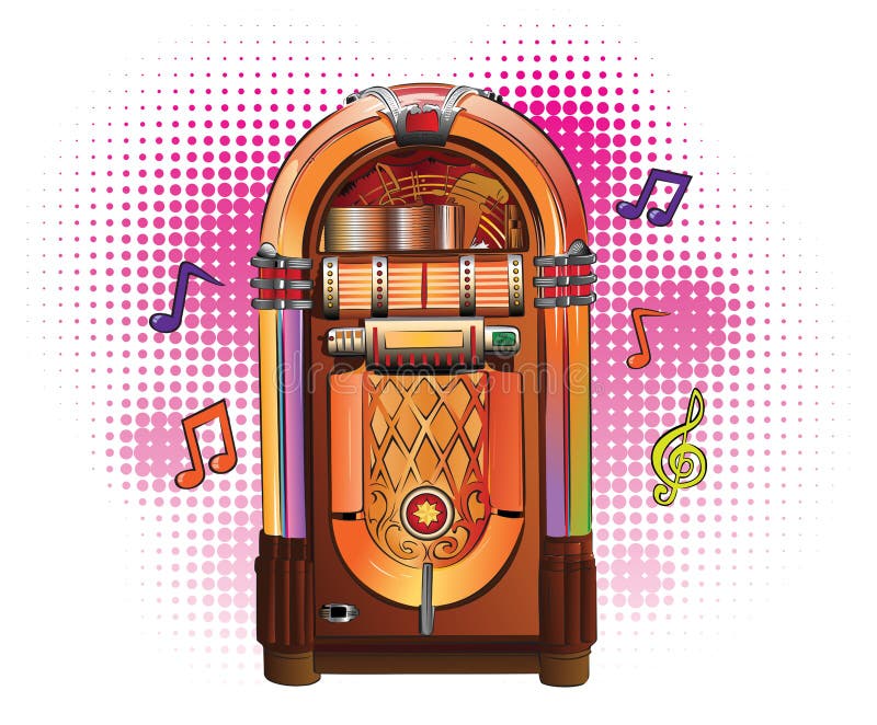 Jukebox retro ilustração do vetor. Ilustração de azul - 17653559