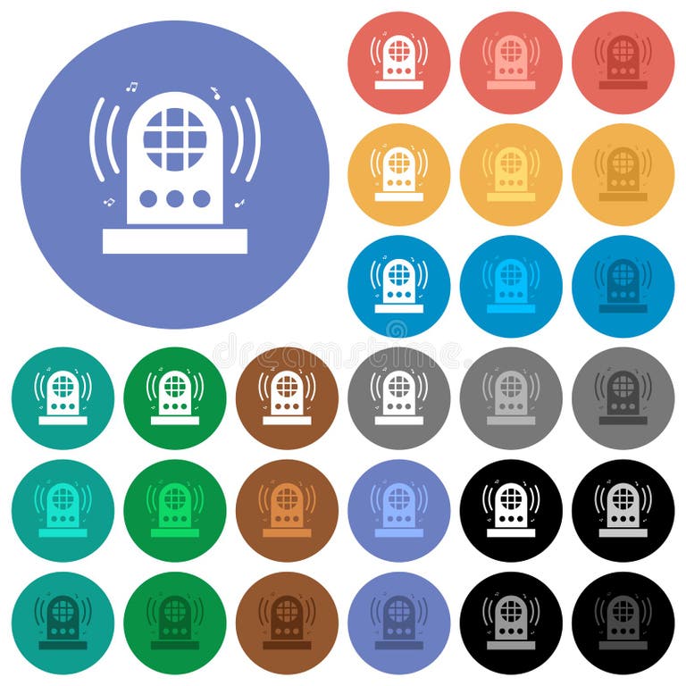 Jukebox Round Flat Multi Colored Icons Stock Vector - Illustration of collection, stereo: 314860241