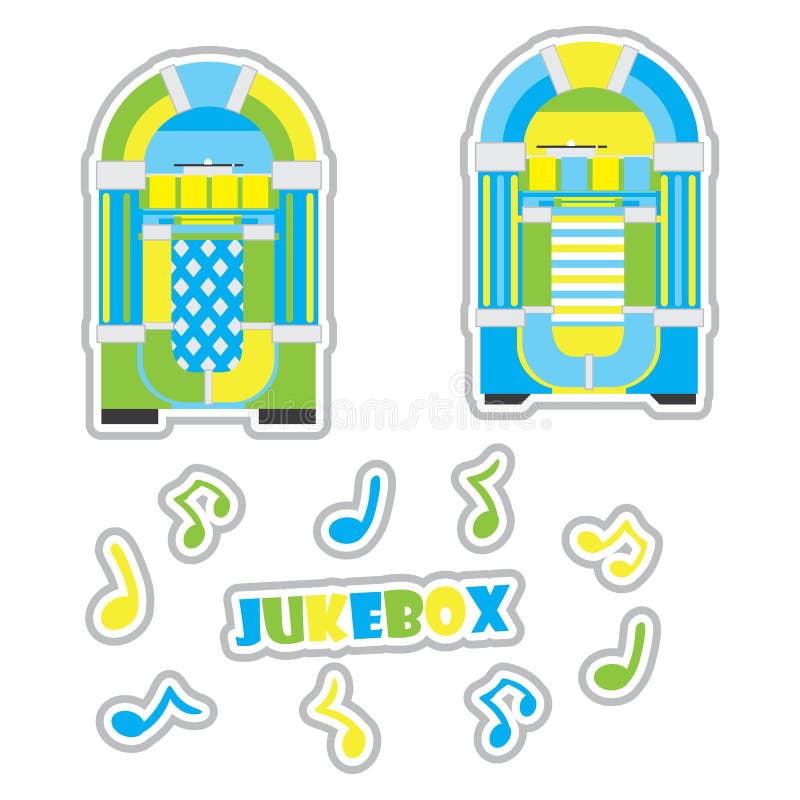 Colorful Jukebox Illustration. Stock Vector - Illustration of coin ...
