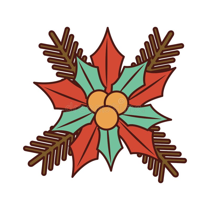 Jul Blommar Den Dekorativa Symbolen Vektor Illustrationer ...