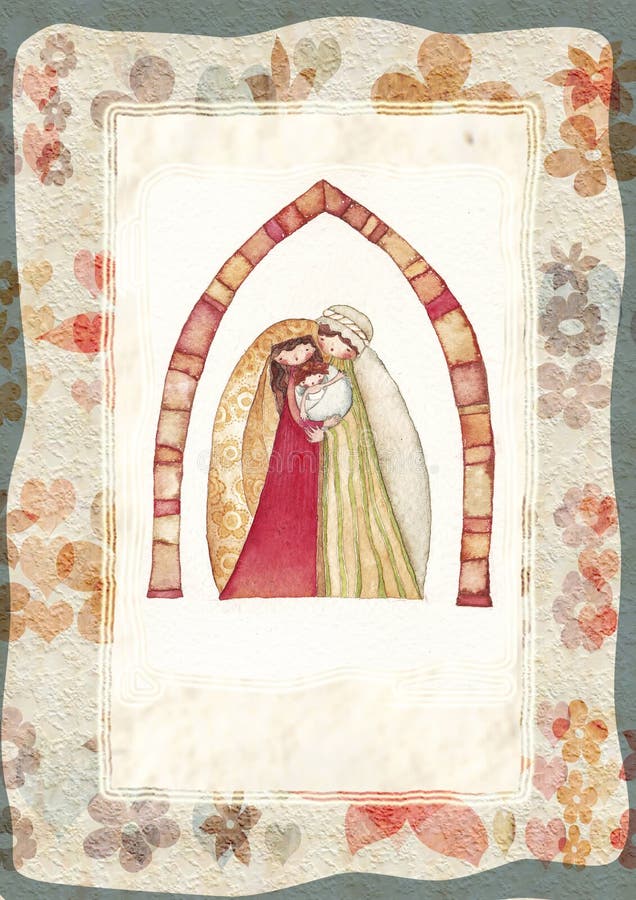 Christ Jul Jesus Joseph Mary Stock Illustrationer - Illustration of ...