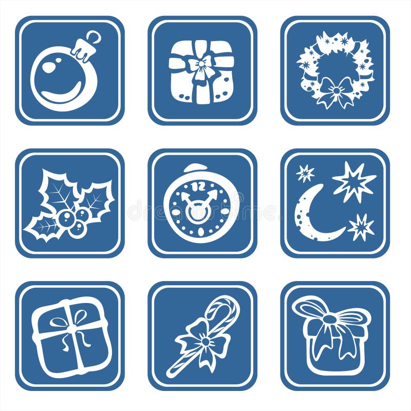 Jul nio symboler vektor illustrationer. Illustration av aktuell - 4074774