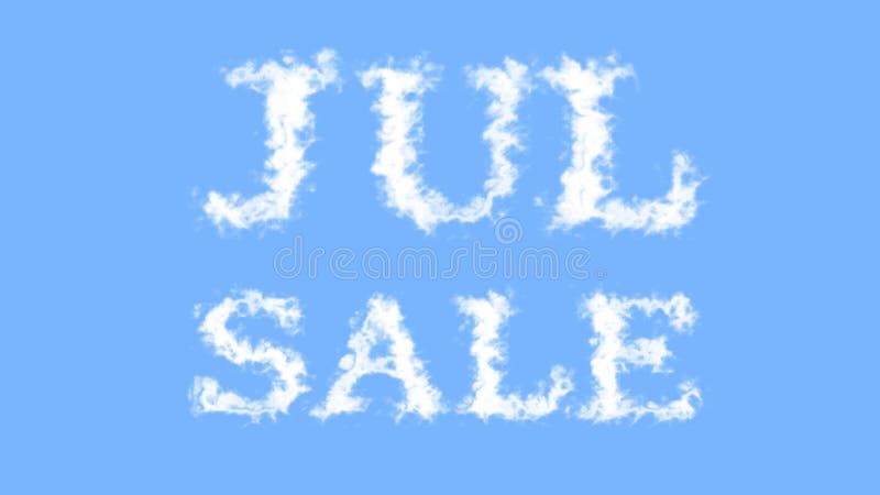 Jul Sale Cloud Text Effect Sky Isolated Background Stock Video - Video ...