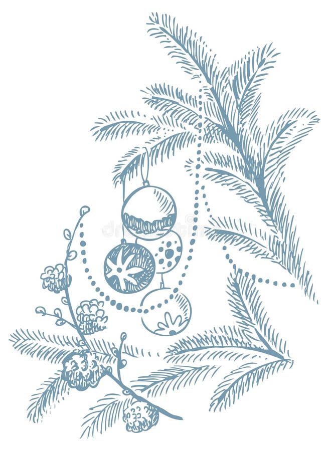 Jul Tecknad Handillustration Stock Illustrationer - Illustration av ...