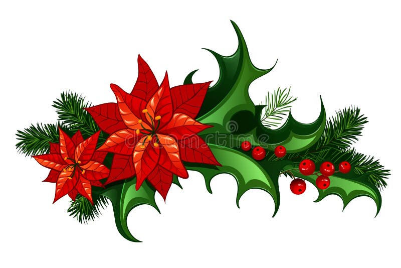 Julbukett. Vektorillustration. Vektor Illustrationer - Illustration av ...