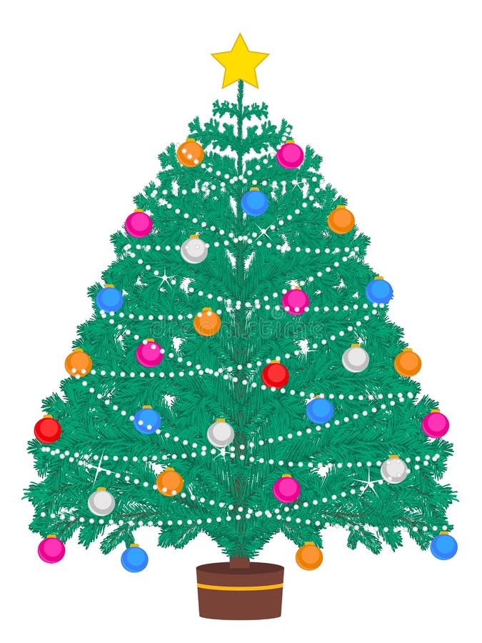 Tecknad julgran stock illustrationer. Illustration av orange - 27811098