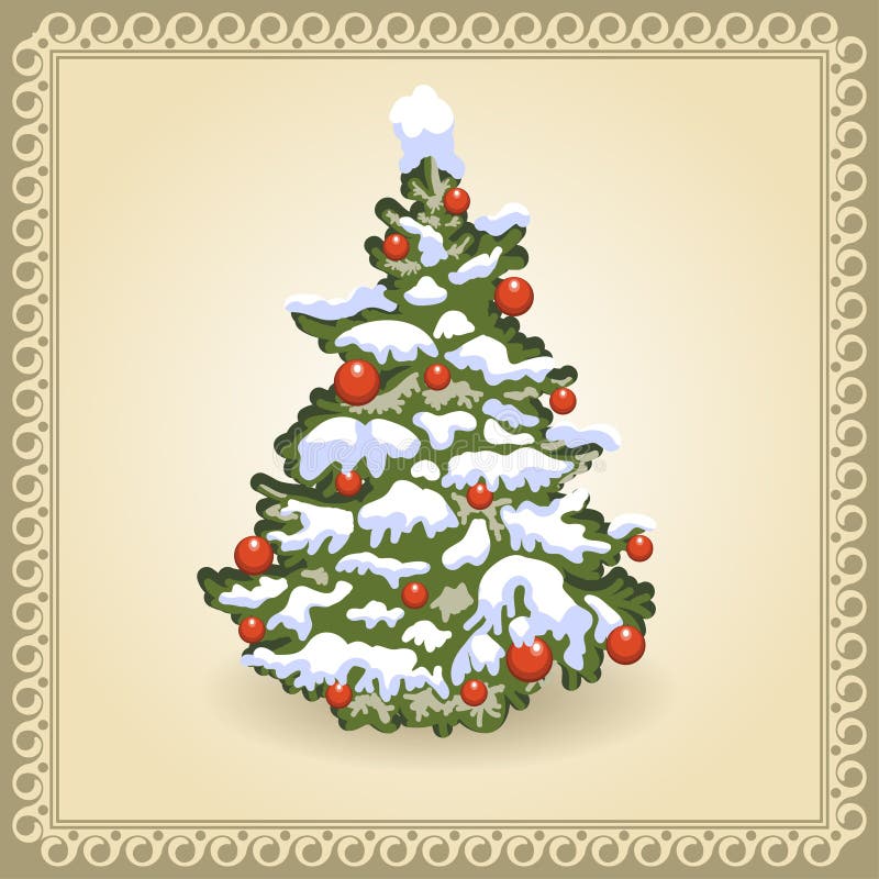 Julgran vektor illustrationer. Illustration av vykort - 26931698