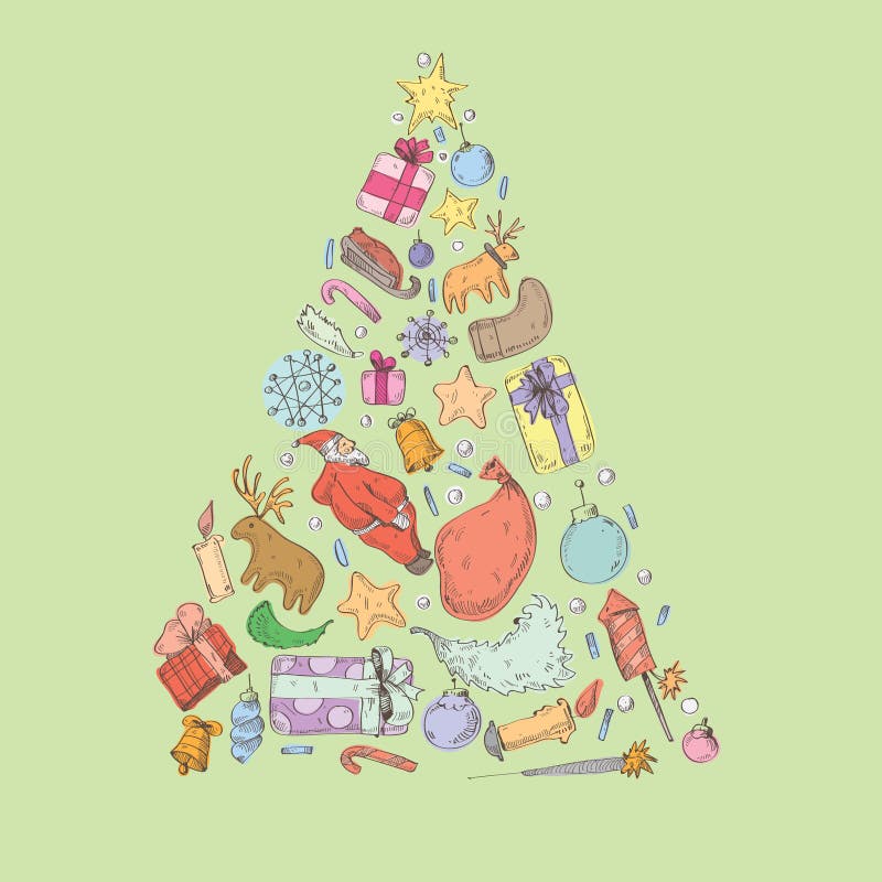 Julgran vektor illustrationer. Illustration av bellicosity - 27325232