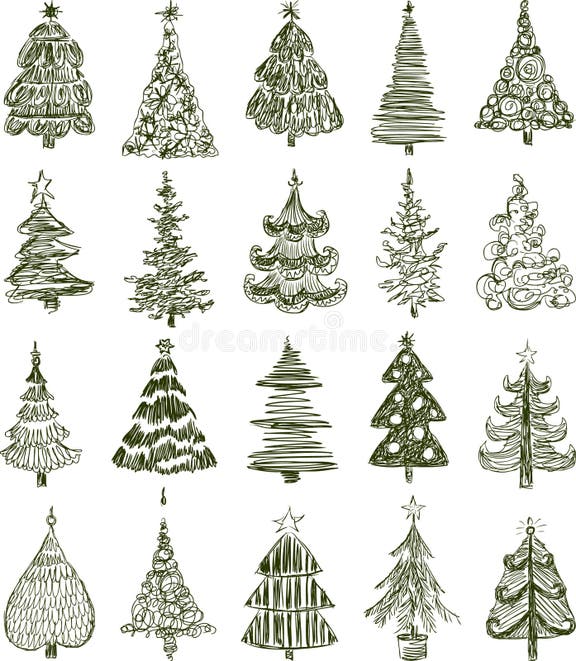 Julgranar stock illustrationer. Illustration av tecknat - 26995243