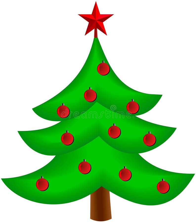 Tecknad julgran stock illustrationer. Illustration av orange - 27811098