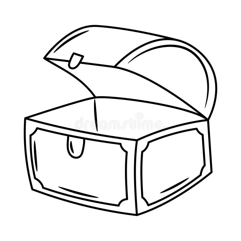 Treasure Box Doodle Vector Illustration Stock Vector - Illustration of ...