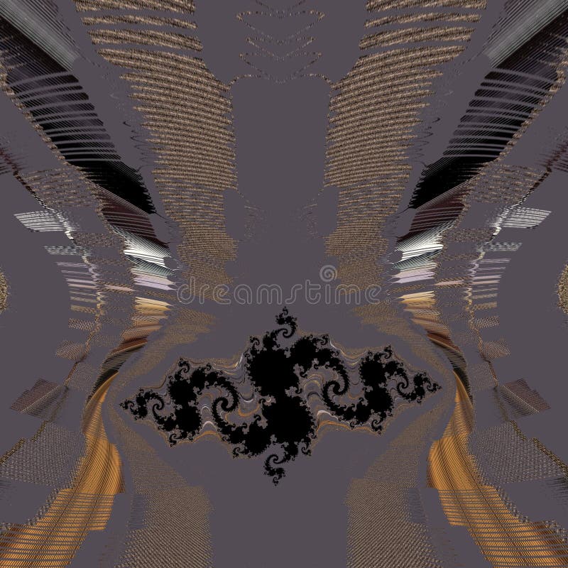 Julia Style Fractal Nested within Abstract Design on a Plain Mid Grey ...