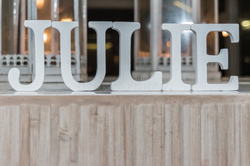 Julie de Naam stock afbeelding. Image of partij, ontwerp - 129223469