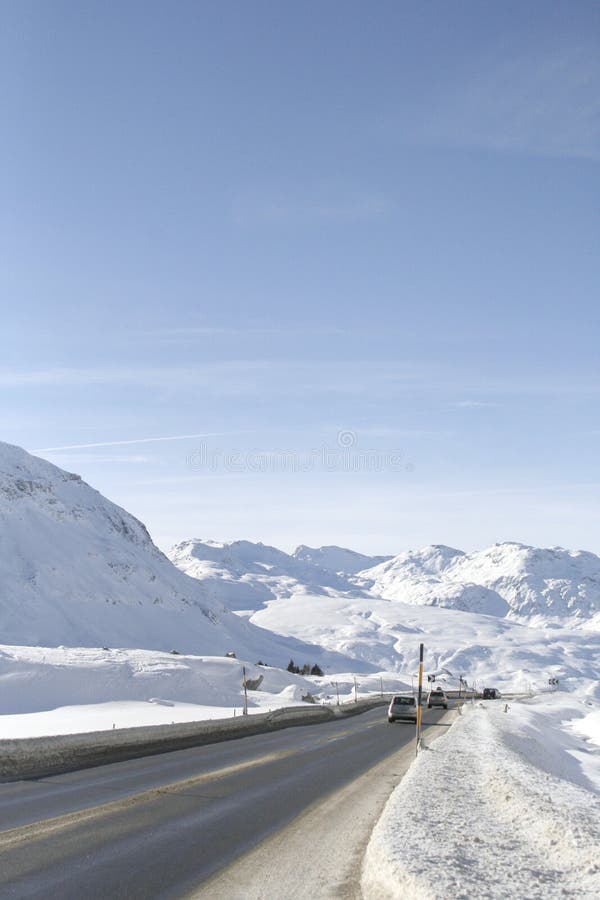 Julierpass Saint Moritz Snow Road Castle Lake Stock Photo - Image of ...