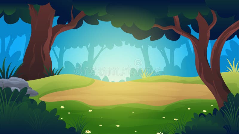 Camping Area Campsite in the Middle of the Forest Cartoon Vector ...