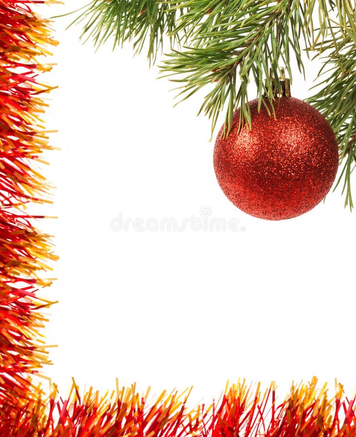 Ram Av Julgranfilialer Runt Om Papper Arkivfoto - Bild av dekor ...
