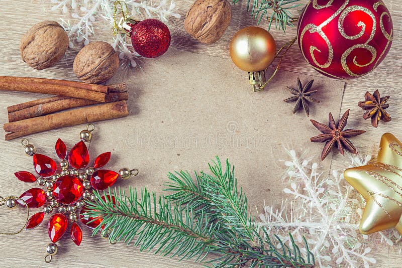 Julpynt med tomt papper arkivfoto. Bild av mutter, smutsig - 62131050