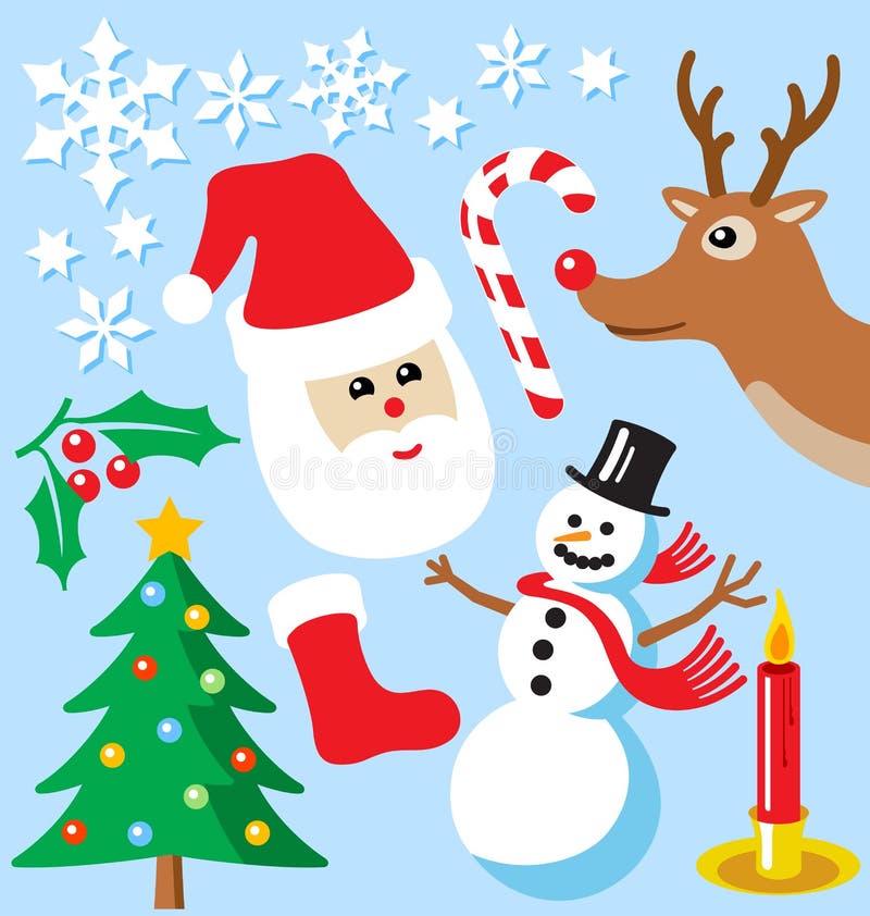 Julsymboler vektor illustrationer. Illustration av grön - 14968696