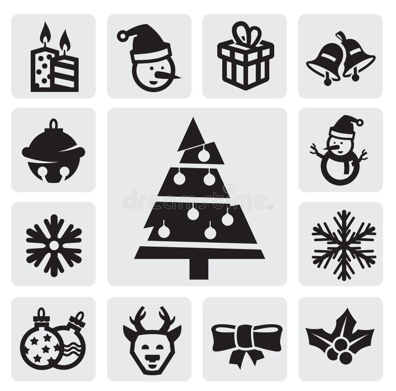 Julsymboler vektor illustrationer. Illustration av järnek - 27472774